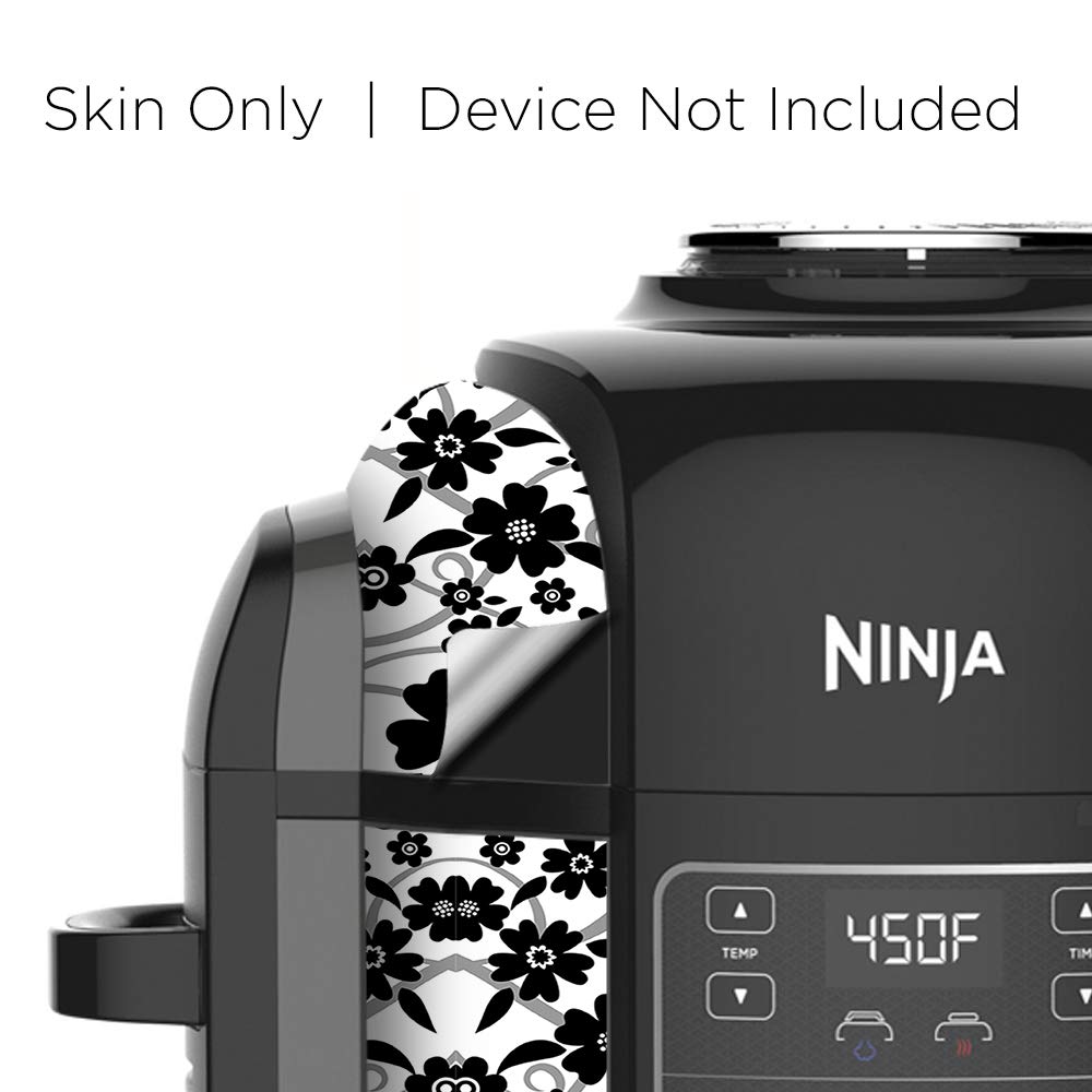 KRAFT'D Wrap for Ninja Foodi 6.5 Quart QT Accessories Cover Sticker | Wraps fit Ninja Foodi 6.5 Quart QT Mdl: OP302 107 | Black White Floral Pattern
