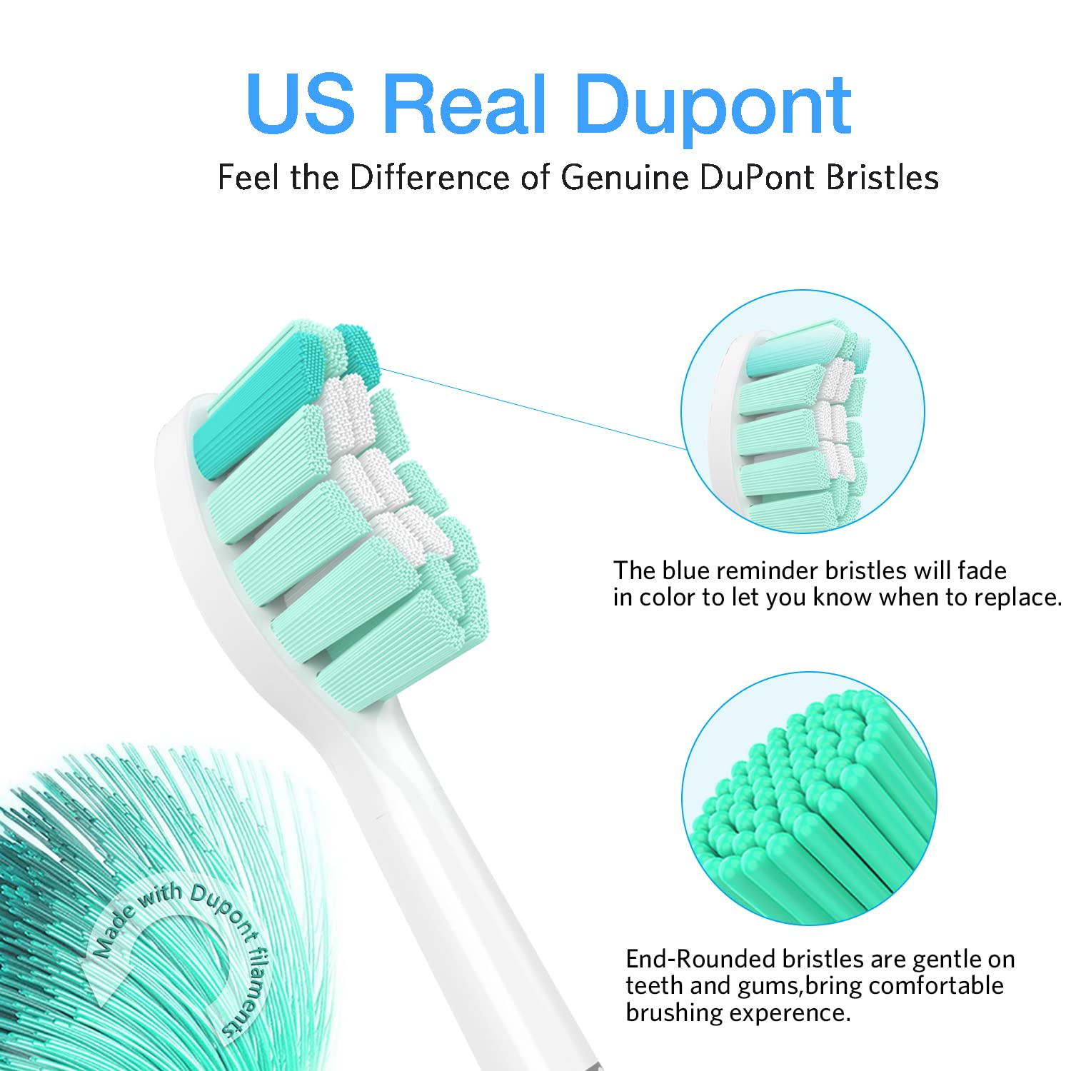 Senyum Replacement Toothbrush Heads for Philips Sonicare Replacement Heads,Compatible with Phillips Sonicare Replacement Brush Head,Electric Toothbrush Heads Refill for Sonic Care Snap-On System,8 Pcs