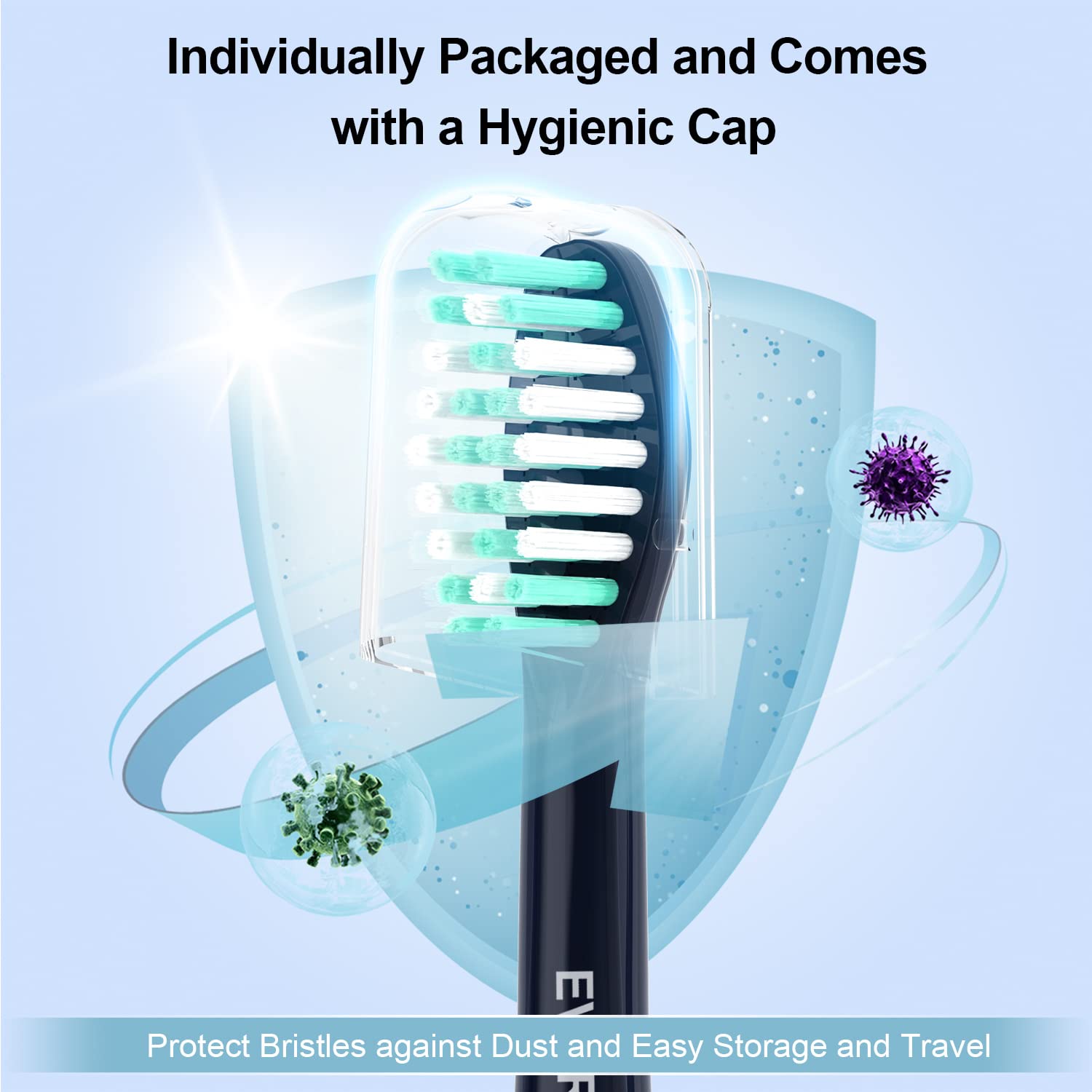 Replacement Toothbrush Heads Compatible with Philips Sonicare One Electric Toothbrush,Everystep Brush Head 10 Pack for HY1100 for HY1200 for BH1022,Blue