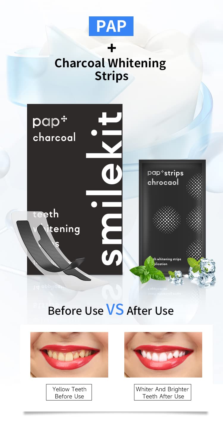Teeth Whitening Strips Black Strips for Non-Sensitive Professional Effect Teeth Whitening Non-irritating Non-Peroxide Ingredients of 28 Whitener Strips (14 Treatments) (Original)