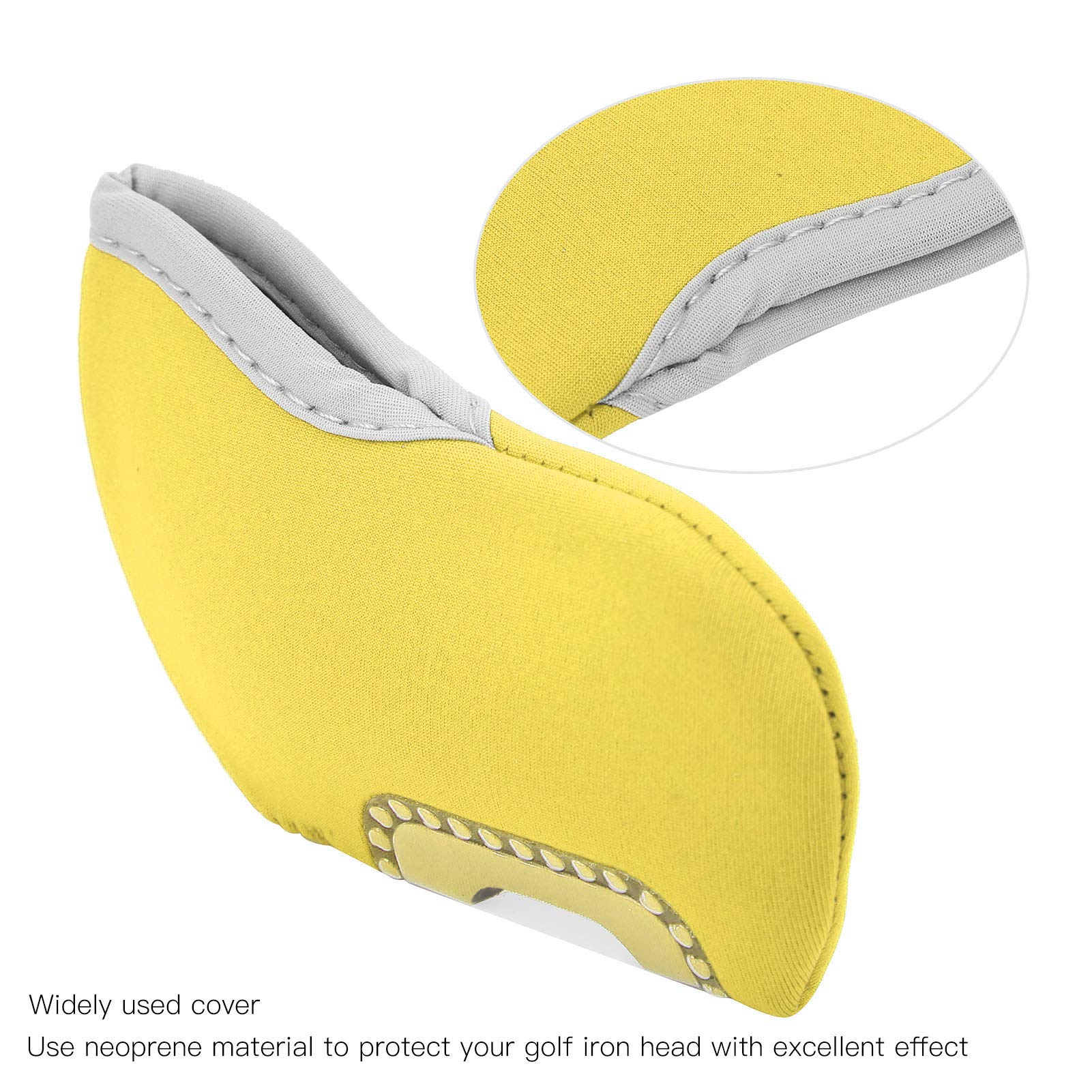 Putter Head Protector, Putter Cover, Wide Opening Design 10Pcs Golf Putter Head Cover Putter Protector Long Service Life. for Home Putter(Yellow)