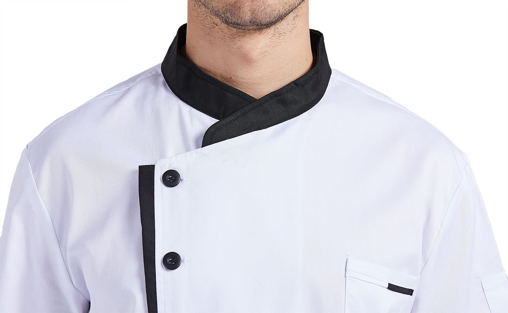 Nanxson Unisex Chef Jacket Men's Chef Coat Restaurant Kitchen Chef Uniform CFM0016 (White Shortsleeve, M)