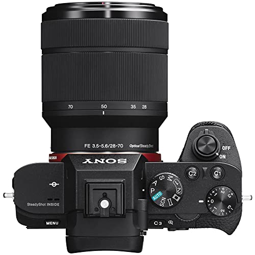 Sony a7 II Mirrorless Camera with 28-70mm Lens (ILCE7M2K/B) + Bag + 64GB Card + Card Reader + Flex Tripod + Hand Strap + Memory Wallet + Cap Keeper + Cleaning Kit (Renewed)