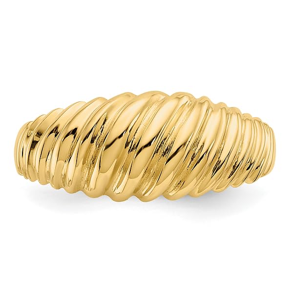 IceCarats 14K Yellow Gold Chunky Dome Statement Ring Size 6