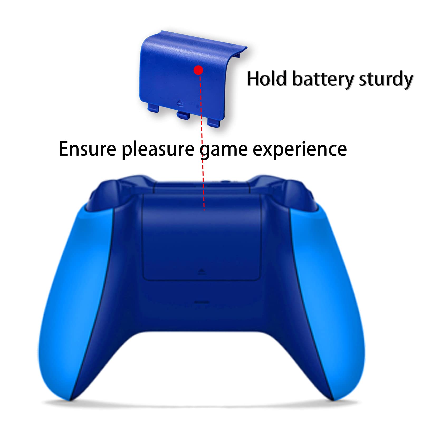 LGDehome 10PCS Replacement Battery Cover Door Compatible with Xbox One, One S, One X Controller, Battery Back Shell Repair Part Compatible with Xbox Wireless Controller 4 Colors(Red,Black,White,Blue)
