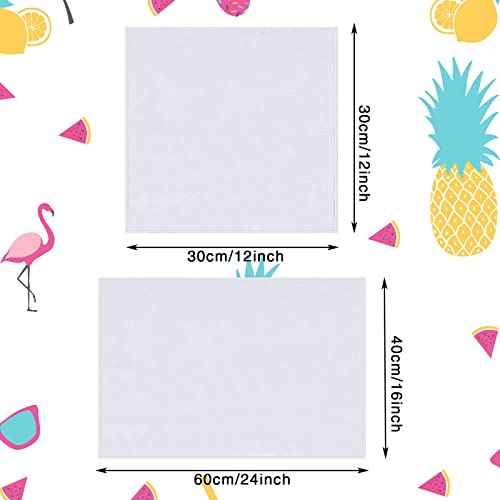 Sublimation Blank Towels, DIY Microfiber Kitchen Towels, Modern Multi Purpose Dish Towels for Kitchen Cleaning, 16 x 24 Inch, 12 x 12 Inch (White,10 Pieces)