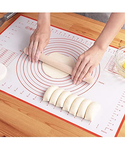 Pastry and Dough Mats - 3 Pack, Non Stick Silicone Kitchen Mat For Rolling Dough, And Fondant, With Size Guiding Circles, Dishwasher Safe