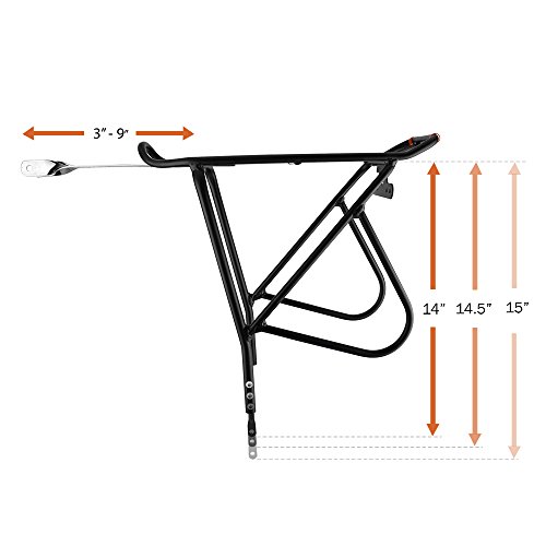 Ibera Bike Rack β Bicycle Touring Carrier with Fender Board, Frame-Mounted for Heavier Top & Side Loads, Height Adjustable for 26"-29" Frames