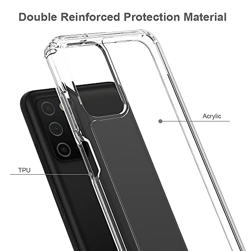 Sucnakp for Galaxy A03S Case Samsung A03S Case Premium Clear Back Panel + TPU Bumper Cover for Samsung Galaxy A03S US Version(YKL Clear)
