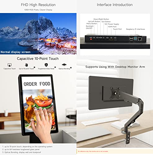 waveshare 21.5inch Capacitive Touch Monitor, 1080×1920 Full HD, Compatible with Raspberry Pi/Jetson Nano/PC-Monitor+ CMPI4102008