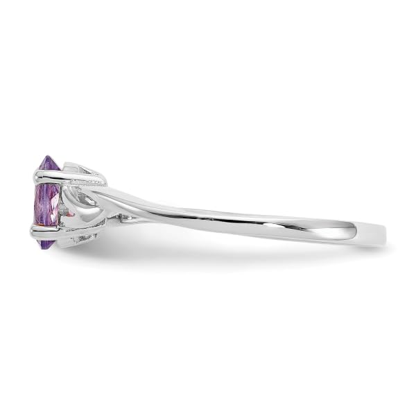 IceCarats 10K White Gold Purple Amethyst Ring Gemstone Band February Birthstone Jewelry Size 7