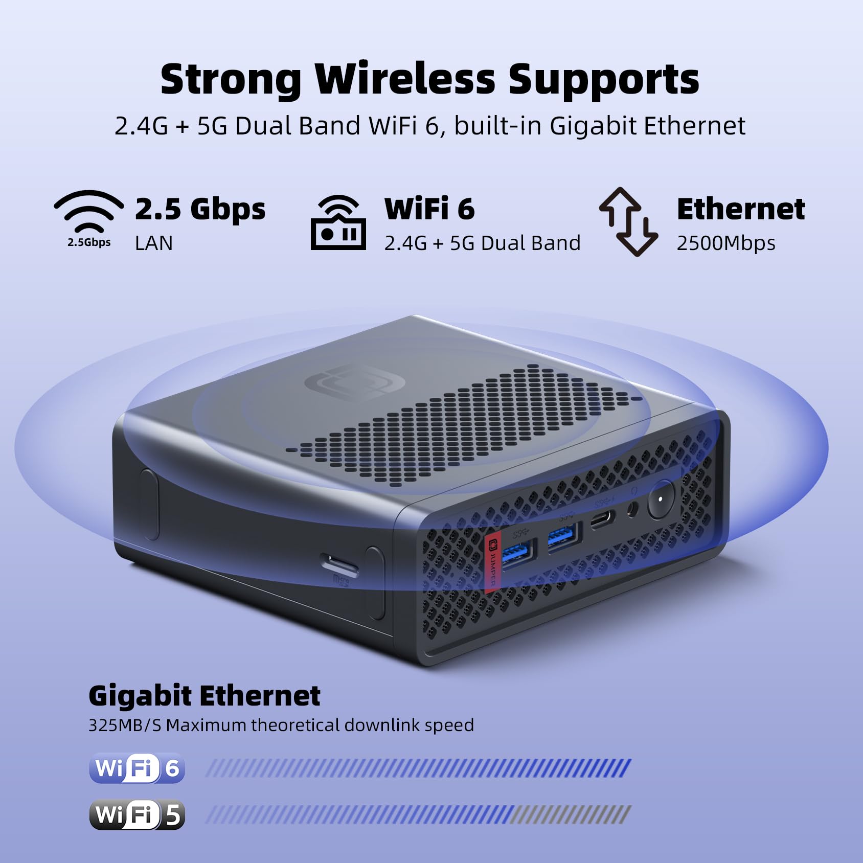 jumper Mini PC, 32GB RAM 1024GB SSD, Mini Computers Quad-Core Intel N100 CPU(Up to 3.4GHz), Mini Gaming PC with Windows 11, 4K UHD Graphics, WiFi 6/2.4G+5G WiFi, BT5.0, Dual HDMI, Cooling System.