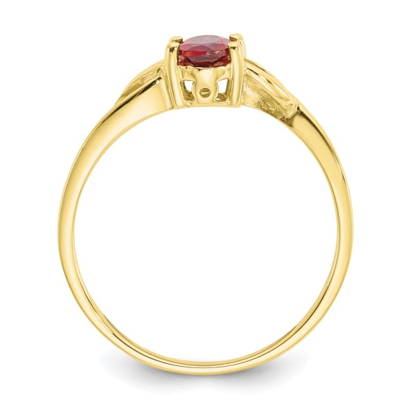 IceCarats 10K Yellow Gold Red Garnet Ring Gemstone Band January Birthstone Jewelry Size 7