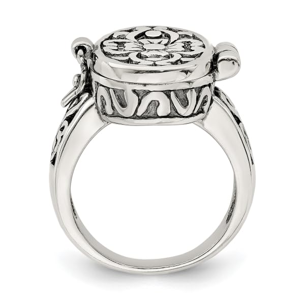 IceCarats 925 Sterling Silver Vintage Oval Locket Ring Size 8