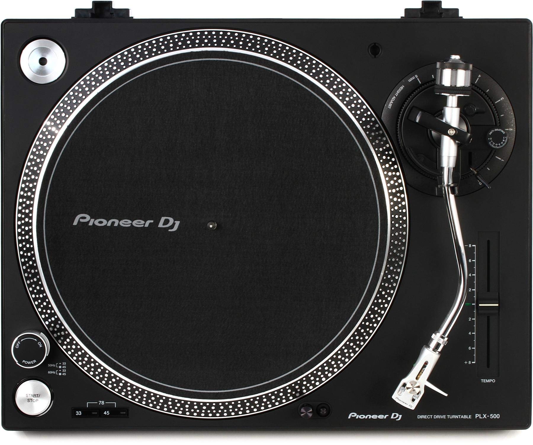 Pioneer DJ PLX-500 Direct Drive Turntable & Serato Control Vinyl Black, 12" Pair (SCV-PS-BLK-OJ)
