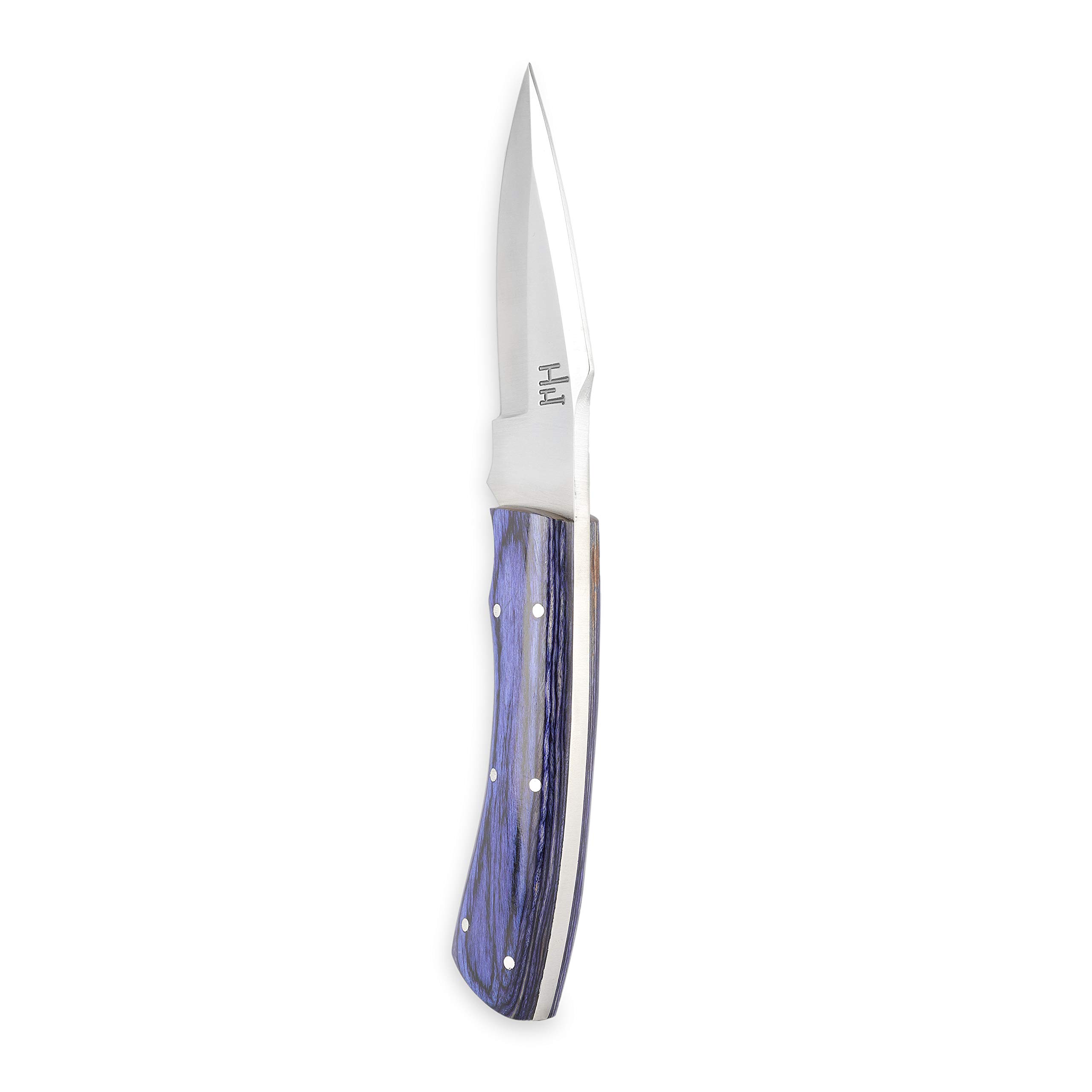 Hobby Hut HH-314, Custom Handmade Bushcraft 8.5 inches 420C Stainless Steel Hunting Knife with Sheath , Fixed Blade Survival Knife, Leather Sheath