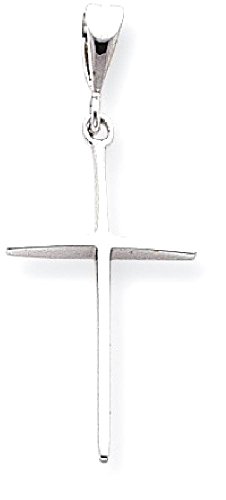 IceCarats 14K White Gold Latin Mexican Holy Cross Necklace Religious Pendant Jesus Christ Charm 33mm x 14mm Only