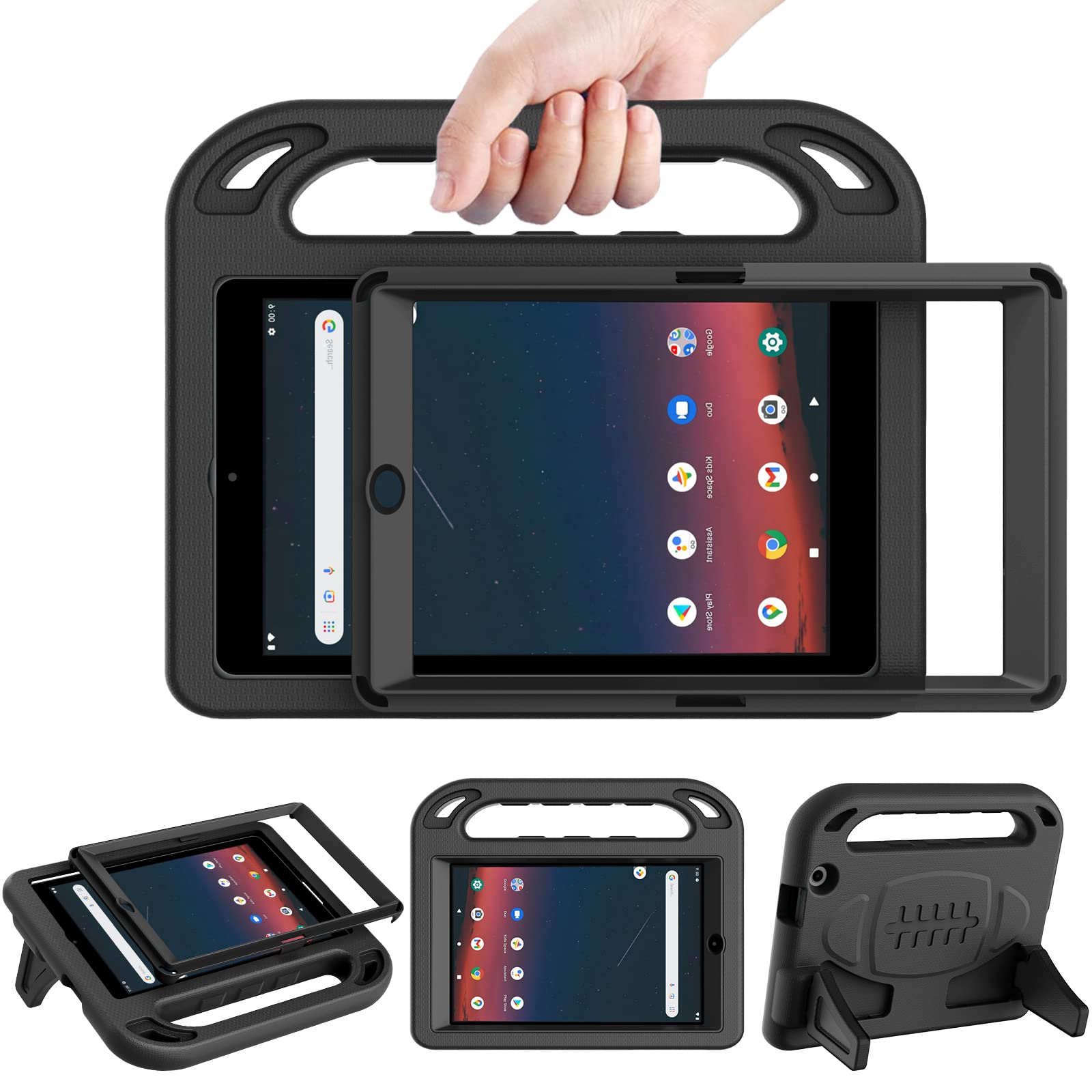 SUPNICE Kids Case for Onn 8” 2022 Gen 3, Built-in Screen Protector Lightweight Handle Friendly Kickstand Child Toddler Cover for Walmart Onn 8 Tablet Model TBGRY 100071483 (2022 Release), Rose
