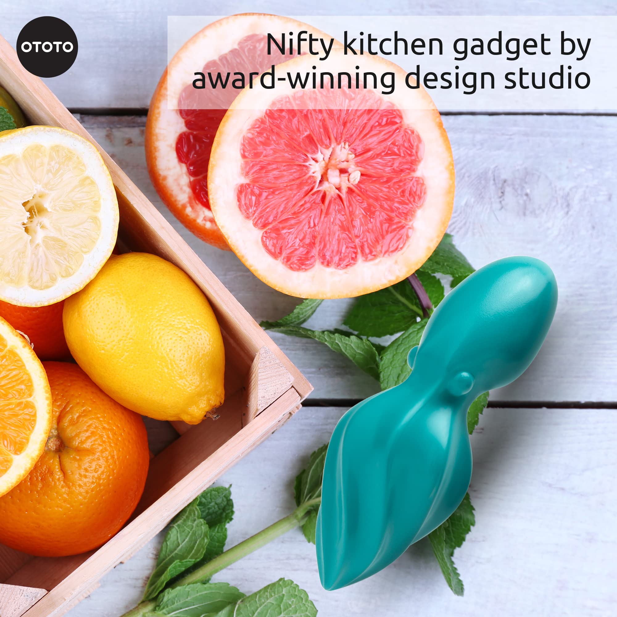 OCTO Lemon Juicer Hand by OTOTO - Easy to Hold Lemon Squeezer Manual for Lemon, Lime, Oranges - BPA Free, Dishwasher Safe Citrus Juicer Hand Press Manual - Fun Kitchen Gadgets & Tools