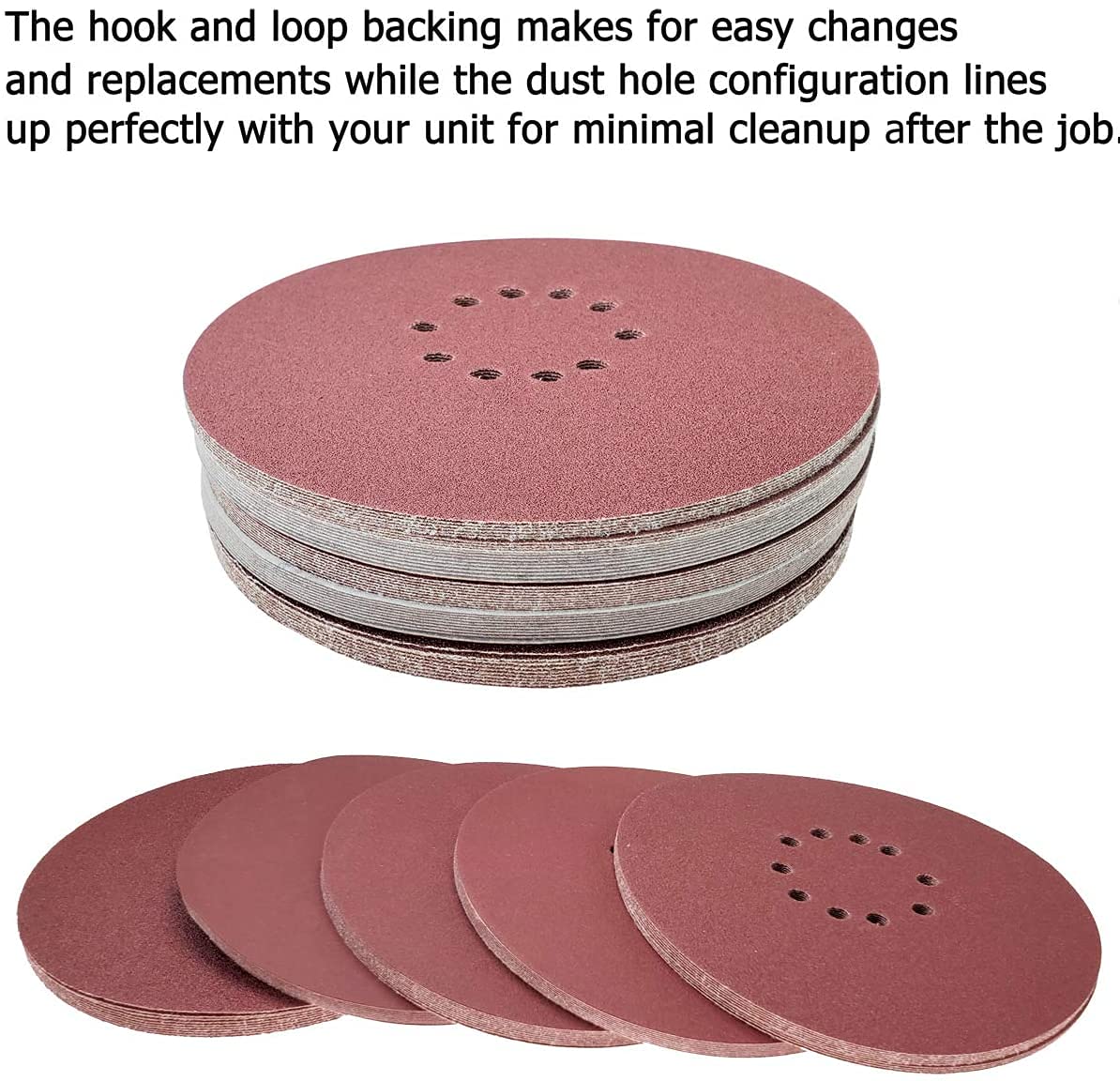 Sackorange 100 PCS 9 Inch 10 Hole Hook and Loop Sanding Discs Set - 60 80 120 150 240 Grits Aluminum Oxide Sander Paper for β9" Drywall Sander Wood Furniture Finishing