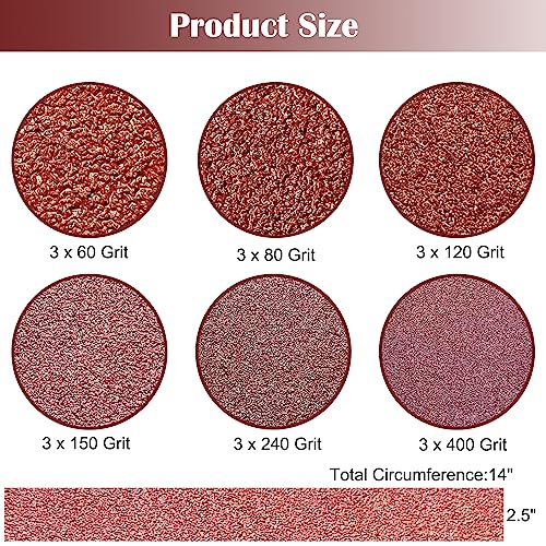 Sackorange 18 PCS 2-1/2 x 16 Inch Abrasive Sanding Belts - 3 Each of 60 80 120 150 240 400 Grit Aluminum Oxide Clothed Backing Sander Belts For Sanding Wood-Working,Metal and Paint (2.5" x 16")