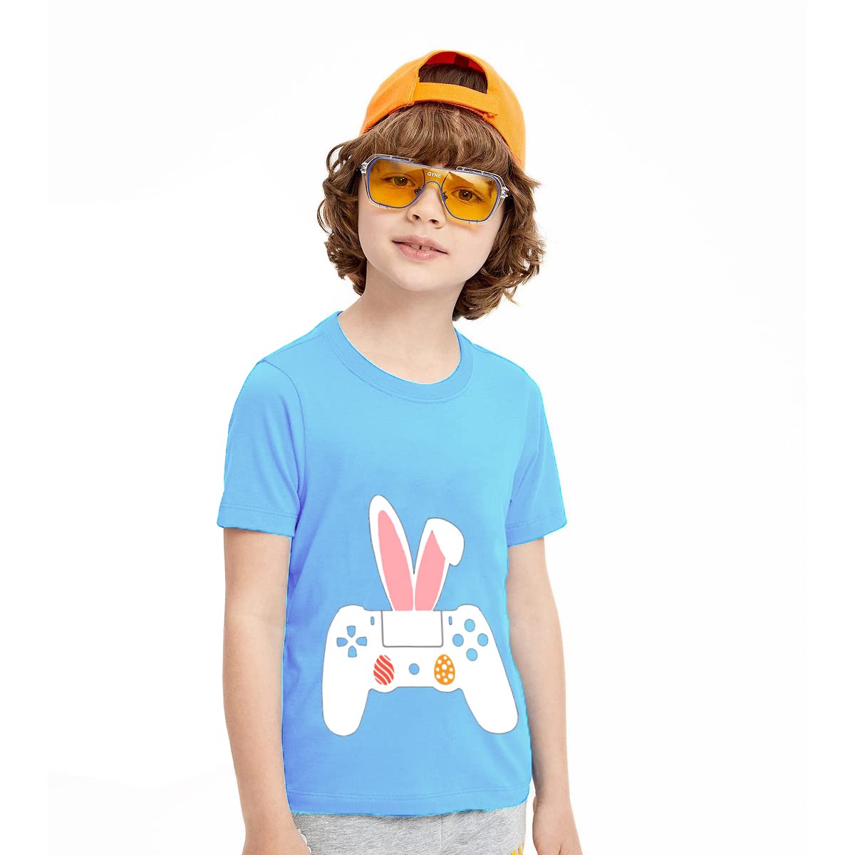 Toddler Boys Easter's Day T-Shirt Short Sleeve Bunny Gaming Controller T-Shirt Kids Boys Tops 5T