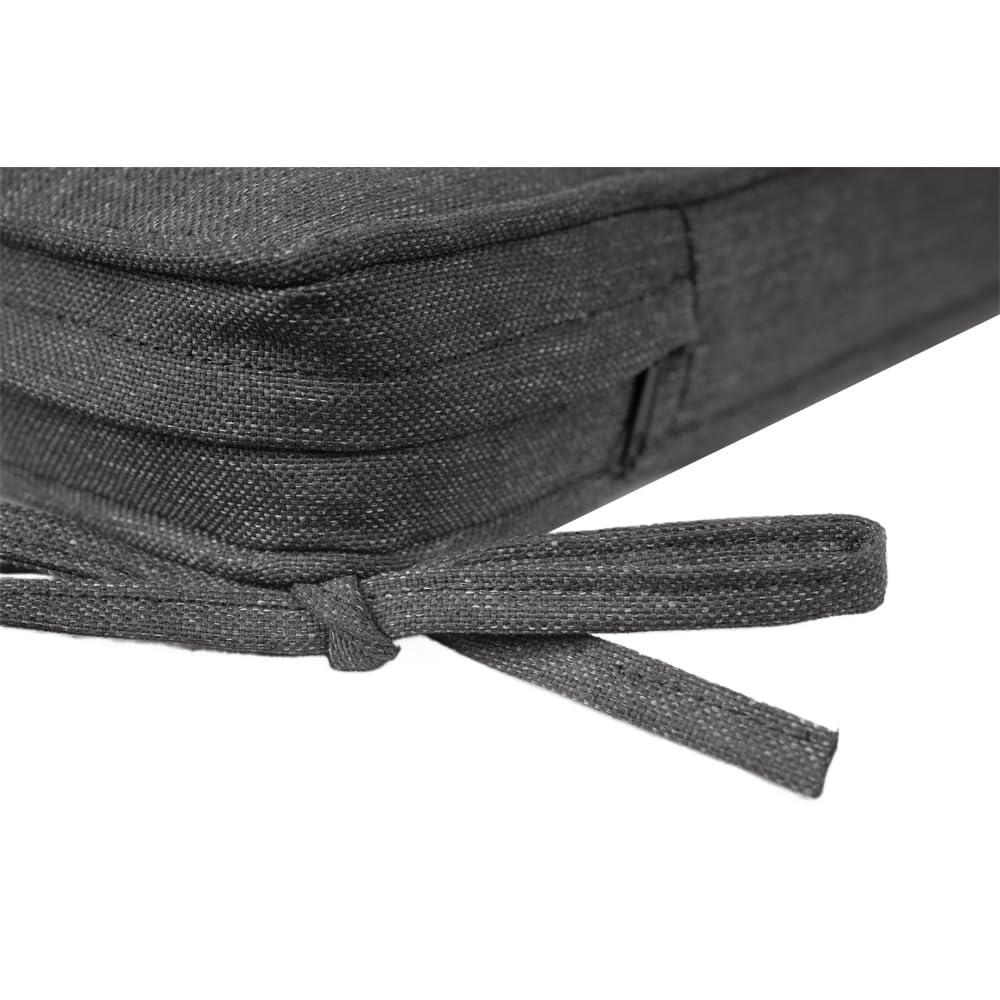 SUPMAISON Pack of 4 Outdoor Seat Cushion with double welt 20" x 20" x 2.5",zipper, foam (Charcoal Dobby)