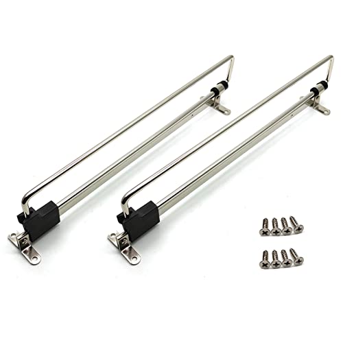 Pull Out Closet Autuwintor Pull-Out Closet Valet Rod Adjustable Wardrobe Clothing Rail Side with Mounting Screw Cold Rolled Steel Black Silver Wardrobe Closet Hangers,Retractable 12-Inches,Quantity-2