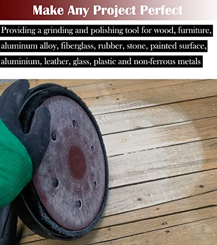 SACKORANGE 30 PCS 9 Inch 6 Hole 120 Grit Hook & Loop Sanding Discs - Aluminum Oxide Sander Disc Grinding Abrasive Sandpaper for Powe Drywall Sander Wood Furniture Finishing (120 Grit-30 Pack)