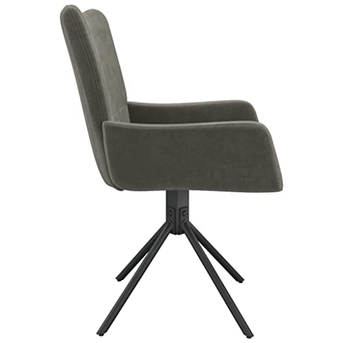 vidaXL Swivel Dining Chairs in Luxurious Dark Gray Velvetā Modern and Stylish, Comfortable Foam-Filled Seat, Perfect for Elegant Dining and Living Spaces