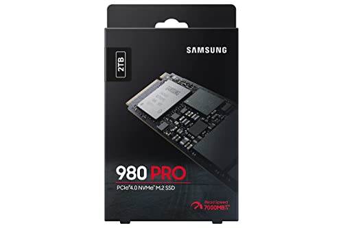 SAMSUNG 980 PRO SSD 2TB PCIe NVMe Gen 4 Gaming M.2 Internal Solid State Drive Memory Card + 2mo Adobe CC Photography, Maximum Speed, Thermal Control MZ-V8P2T0B/AM