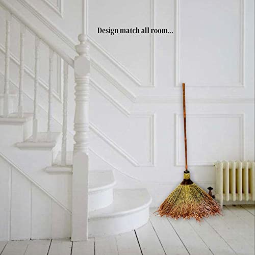 Thanatmet Grass Broom Stick Natural Asian Handmade for Sweeping 38 inch Length