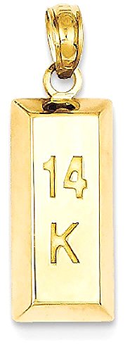 IceCarats 14K Yellow Gold Bar Necklace Charm Pendant Only