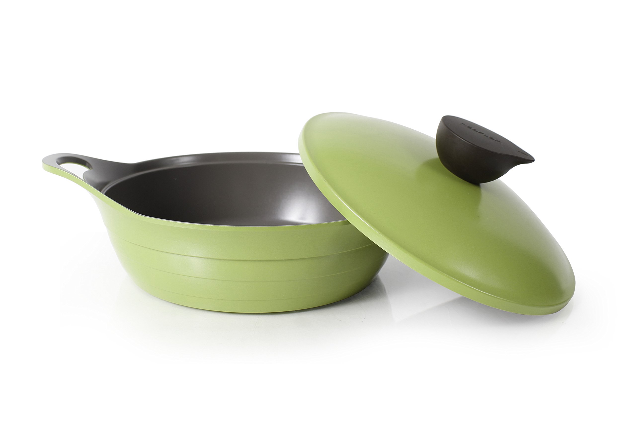Neoflam Eela low stockpot olive green, 2.5 qt