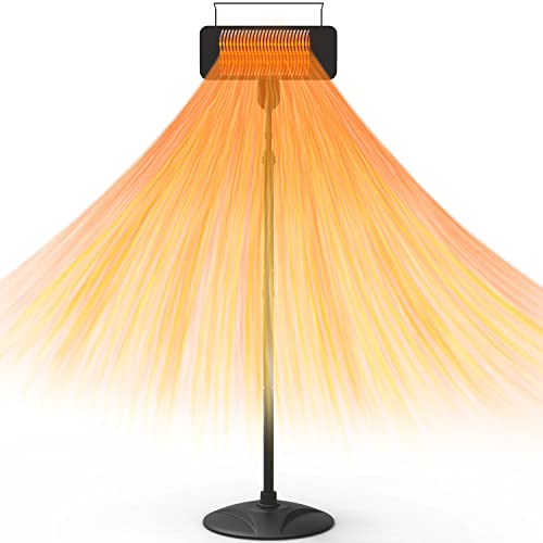 Patio Heater Garage 1500W Heater-Outdoor With 3 Modes Fast Heating, Electric Heaters Wall-Mounted/Standing Height & Angle Adjustable,Tip-Over & Overheat Protection,Garage, Backyard, Camping