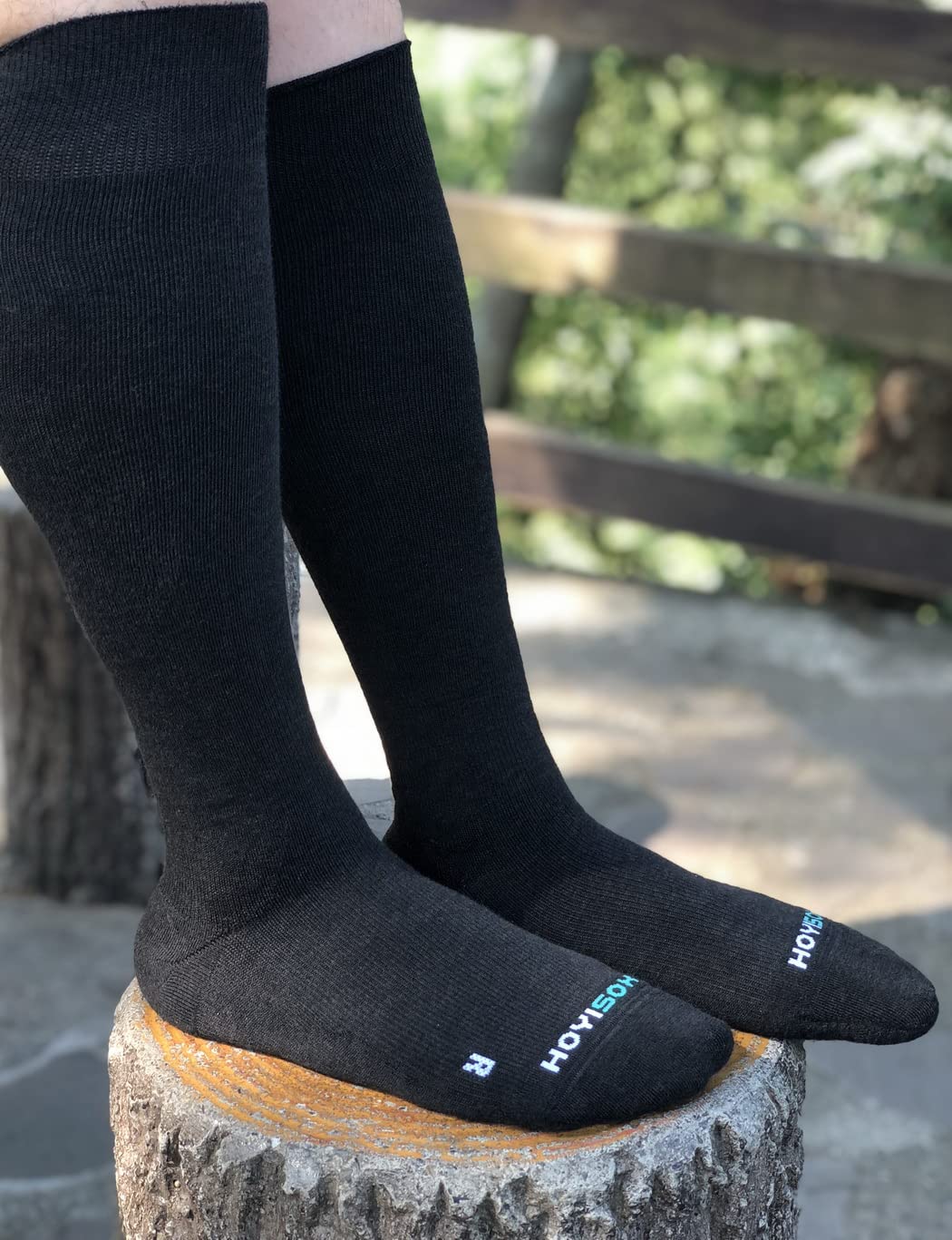 HOYISOX Big and Tall Compression Socks 20-30 mmHg, Comfortable Knee High Socks for Men and Women (as1, alpha, 3x_l, regular, regular, Black)