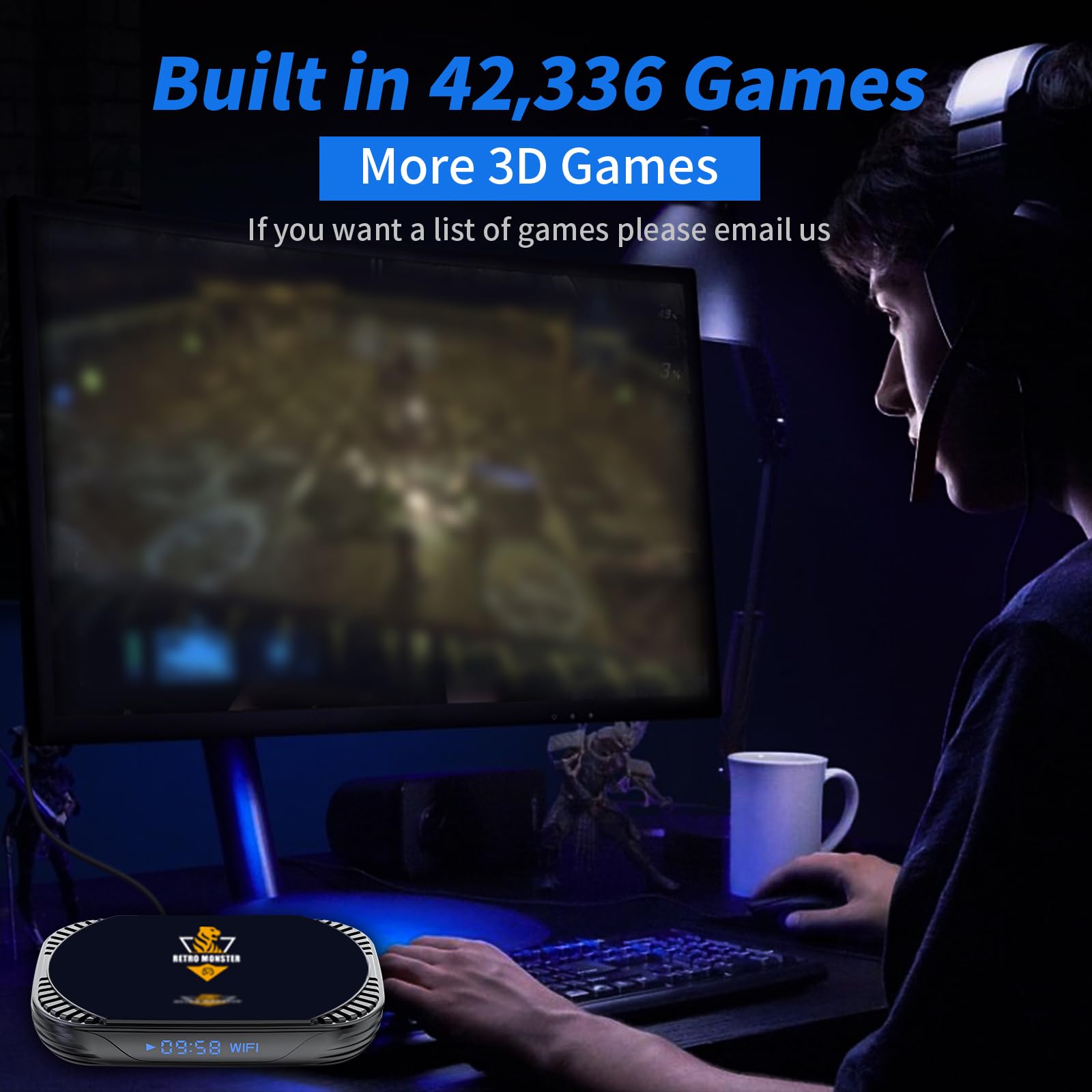 Retro Game Console with Built in 42,336 Games, S905X4 Chip Super Console, Video Game Console Preload 76 Emulators, Game System Compatible with MAME/ATARI/SEGA/PS1/PSP, All in One Emulator Console