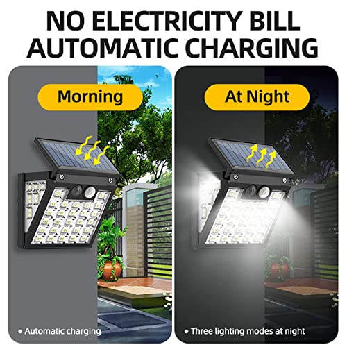 Qiopertar Solar Street Light, IP65 Waterproof Outdoor Solar Powered Street Lights Dusk to Dawning with Motion Sensor LED Floods Light for Parking Lot, Drive-Way