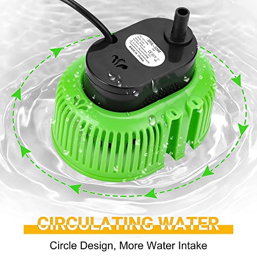 Pool Cover Pump Above Ground, Water Pump for Pool Draining, Submersible Water Pump Sump Pump with 16 Ft Drainage Hose & 25 Ft Extra Long Power Cord (840GPH-Green, Green)