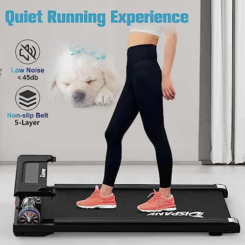 Under Desk Treadmill DISPANK 2 in 1 Walking Pad, Walking Treadmill for Home and Office, Small Treadmill Installation-Free with Remote Control and Large LED Dispaly for Jogging and Running