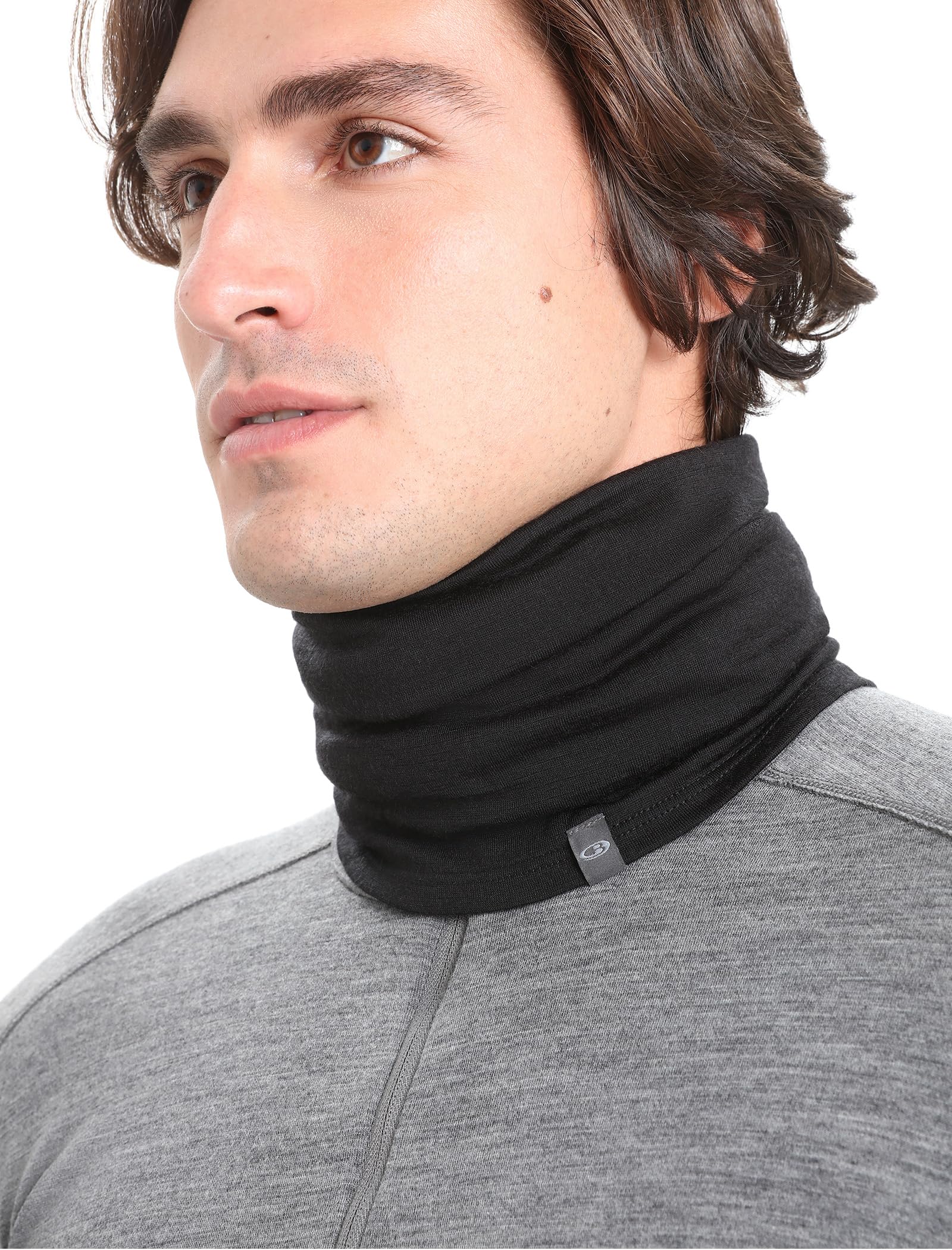 Icebreaker Merino Flexi Chute Ski Neck Gaiter For Women, Men, 100% Merino Wool - Comfortable, Versatile Neck Warmer Buff And Snowboard Face Mask - Breathable, Warm Gaiters For Adults - Black