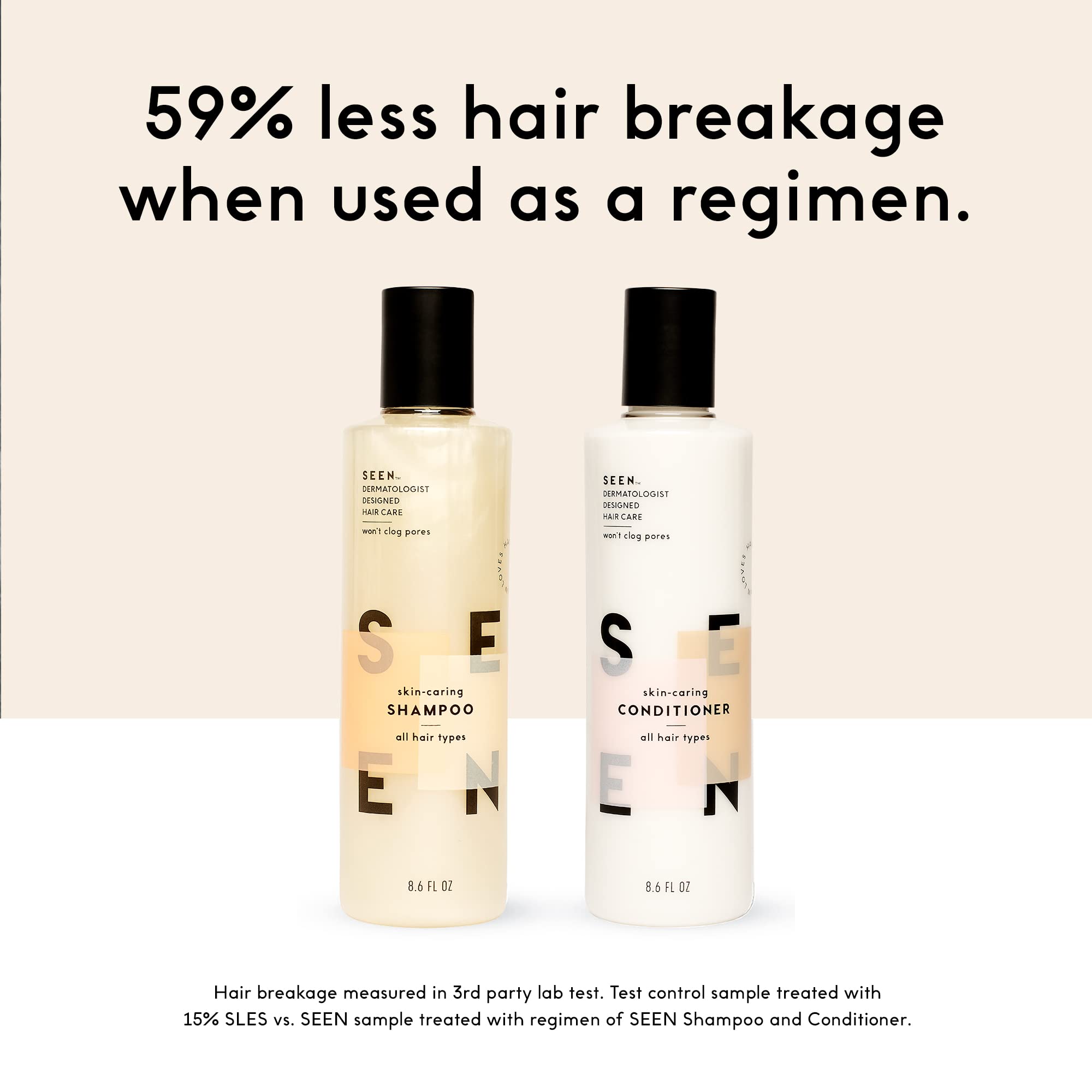 SEEN Magic Serum, Shampoo & Deeper Conditioner- Non-Comedogenic & Sulfate-Free Hair Bundle- Dermatologist-Developed - Safe for Sensitive Skin