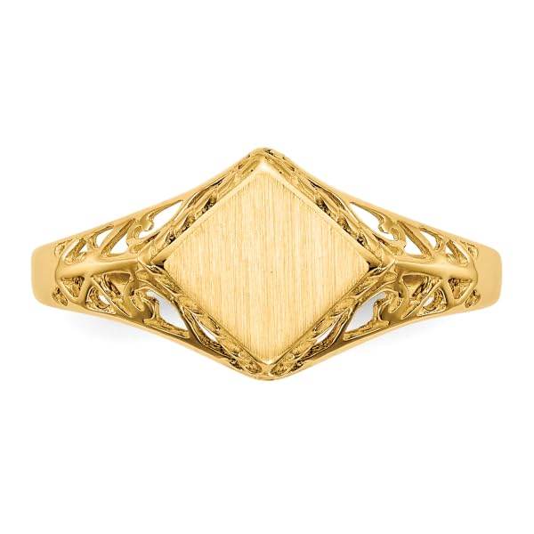 IceCarats 14K Yellow Gold Custom Engraved Signet Ring Handmade Personalized Monogram Initial Letter Band Size 5.25