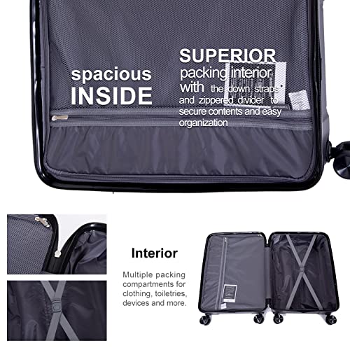 Travelhouse hardshell 3 Piece Set, PP Hard Wheel Suitcase Set with Spinner Wheels, TSA Lock, 20 inch 24 inch 28 inch Women's Luggage Set (Silver)