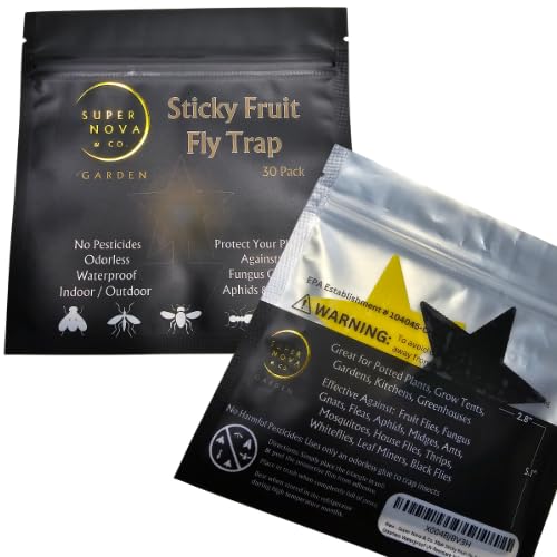 Super Nova & Co. 30pk Sticky Fruit Fly Traps Star-Shaped Indoor Plants Outdoor Garden Double-Sided Adhesive Flying Gnat Insect Pest Management Catcher Non Toxic Odorless Waterproof UV-Resistant 3x5β