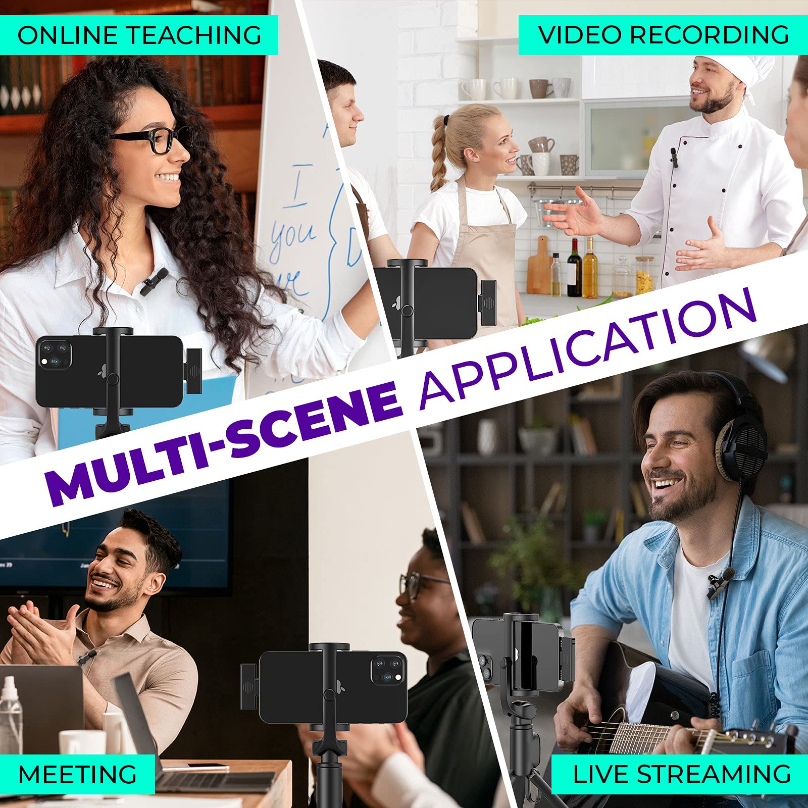 JSSEVN Wireless Lavalier Microphone Compatible with iPhone iPad, Plug-Play Wireless Mic for Recording, YouTube, TikTok, Facebook Live Stream, Noise Reduction Auto-Sync (NO APP or Bluetooth Needed)