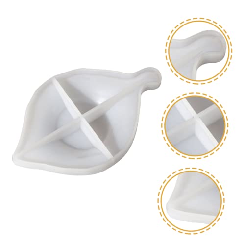 VILLCASE Leaf Saucer Mold Resin Coasters Crystal Decor Hand Mold Resin Plate Moulds DIY Resin Molds Dish Making Molds Epoxy Tray Mold DIY Tray Mold Tray Silicone Mold Silica Gel White Fruit