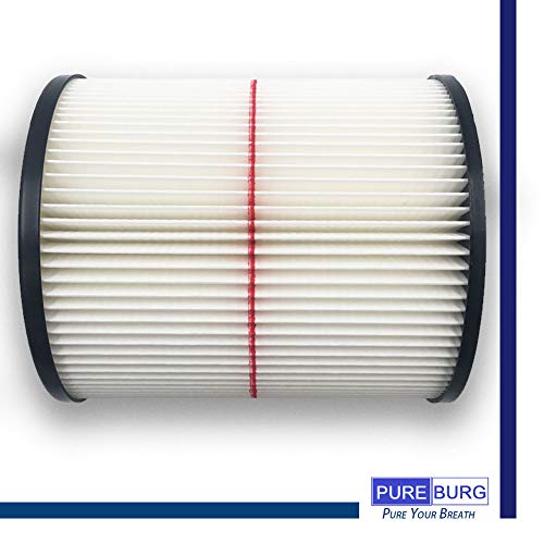 PUREBURG 17816 Replacement Red-Stripe Filter Compatible with Craftsman 5/6/8/12/16/32 Gallon Large Wet Dry Shop Vacs Replace Part# 9-17816/17816, 1-Pack