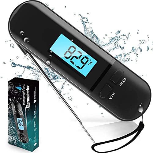 Meat Thermometer, Digital Instant Read Food Thermometer, 2S Ultra Fast Instant Read Waterproof Digital Kitchen Thermometer Probe for Grilling, BBQ, Baking, Candy, Liquids, Oil,Roast Turkey