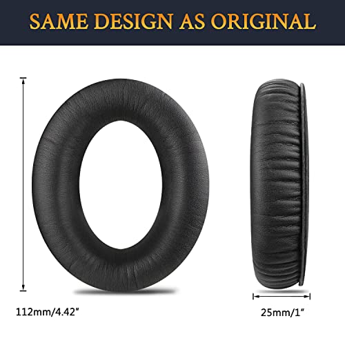 SOULWIT Ear Pads Cushions Replacement, Earpads for Kingston Headphones HyperX Cloud Revolver, Revolver S Gaming Headset (Model Number HX-HSCR-BK/NA & HX-HSCRS-GM/NA) - Black